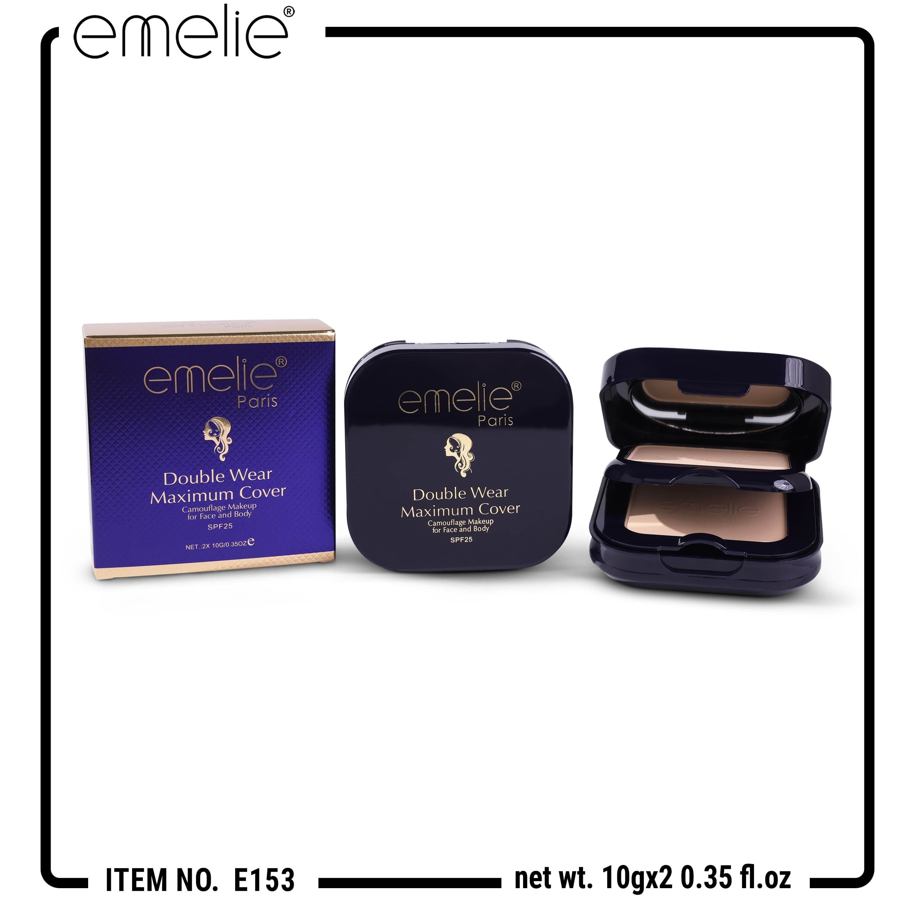 Emelie Double Wear Maximum Cover Pressed Powder – Rozzana.pk