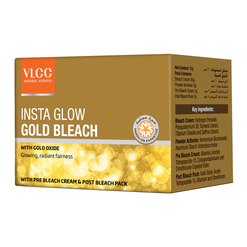 VLCC Insta Glow Gold Bleach Kit With Gold Oxide – Rozzana.pk