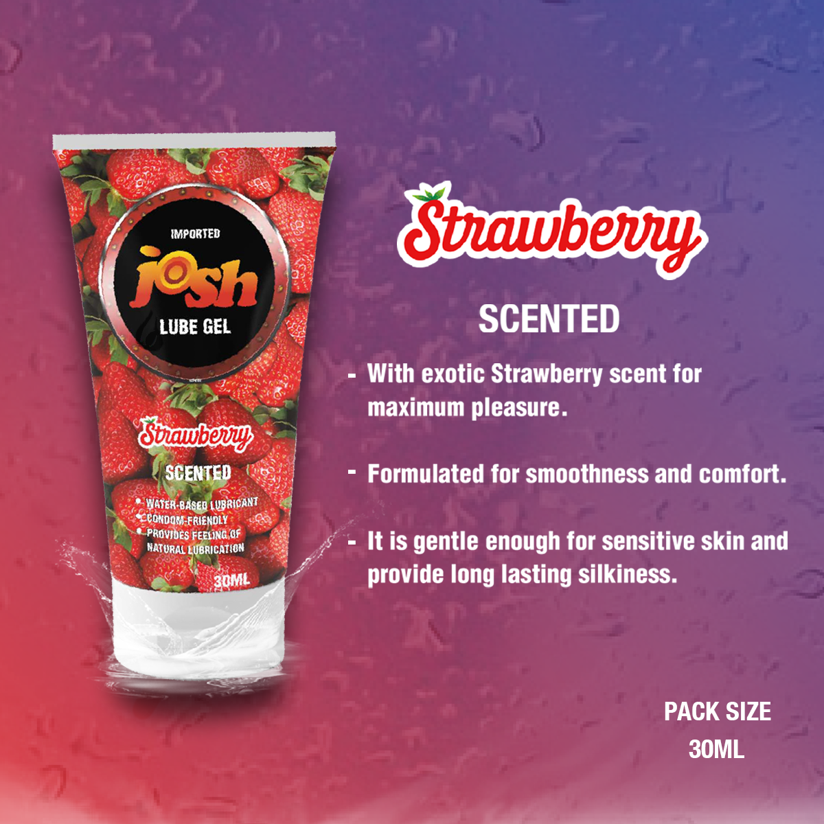 Josh Lube Gel Strawberry Scented 30 ML – Rozzana.pk