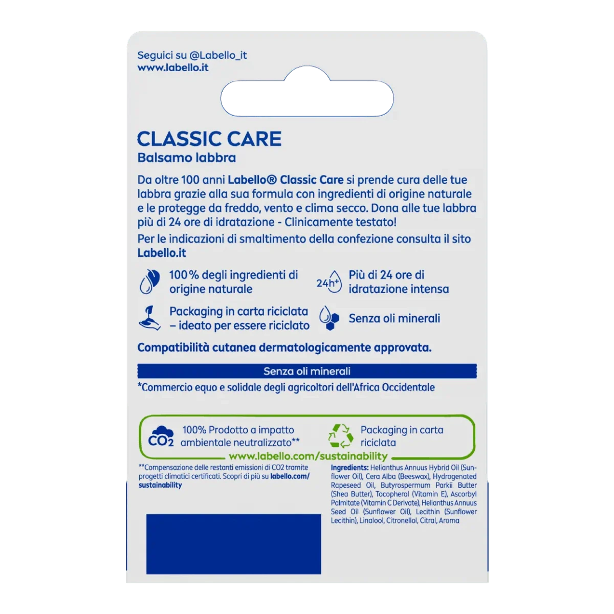 Nivea Labello Classic Care 24H Moisture 4.8 GM – Rozzana.pk