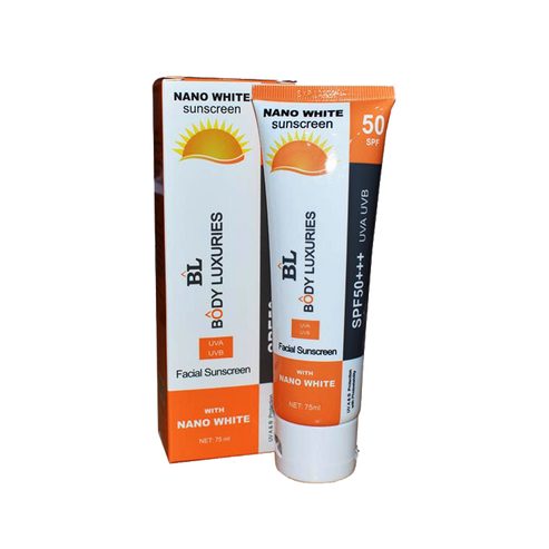 Body Luxuries Nano Sunscreen SPF50 White Facial 75ml – Rozzana.pk