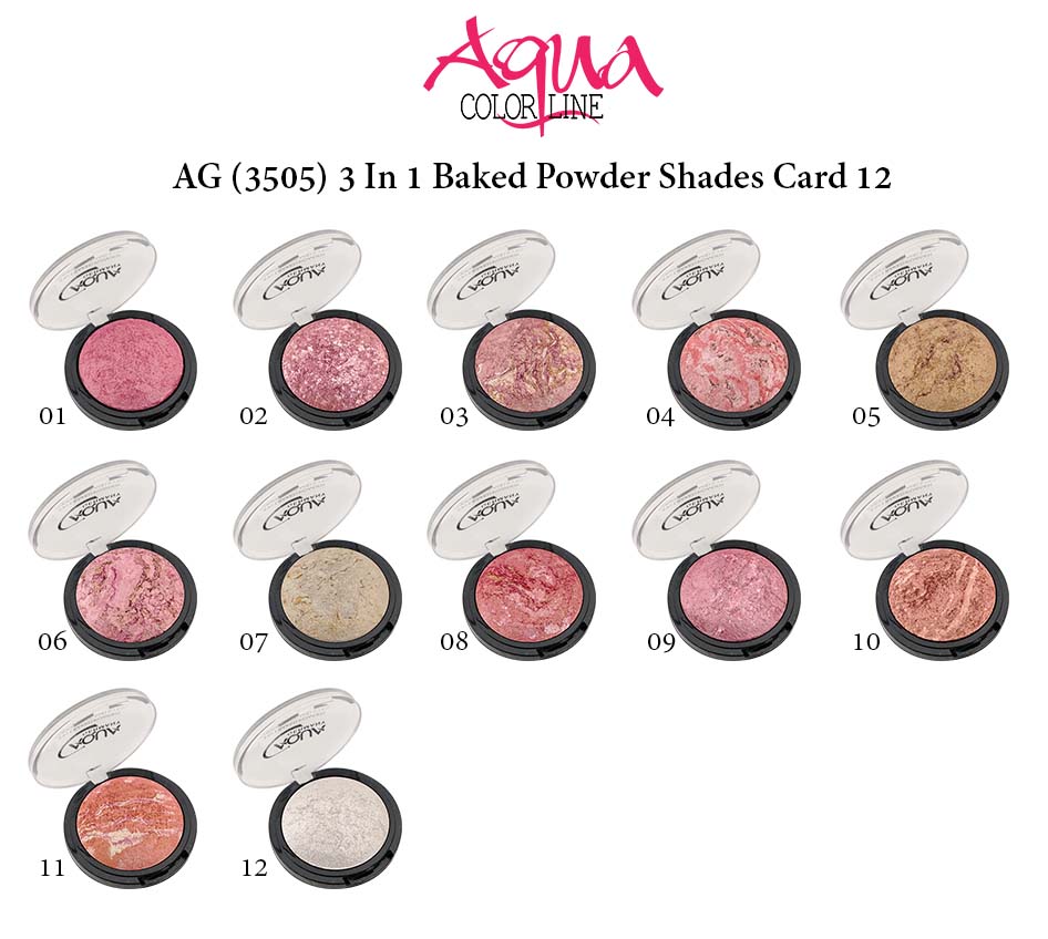 Aqua Color Line 3 In 1 Baked Powder Cheek Face And Eyes – Rozzana.pk