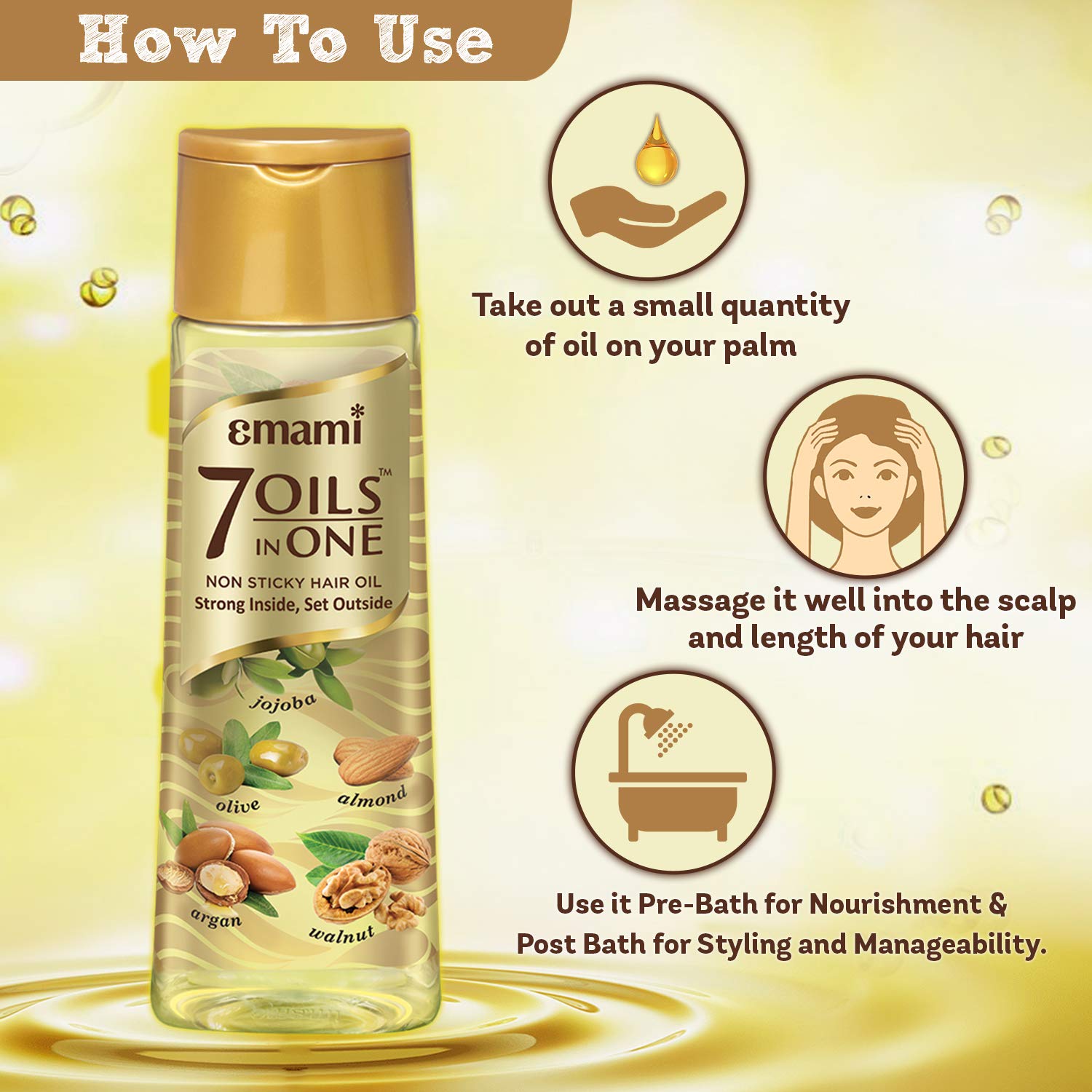 Emami 7 Oils In One Non Sticky Hair Oil – Rozzana.pk