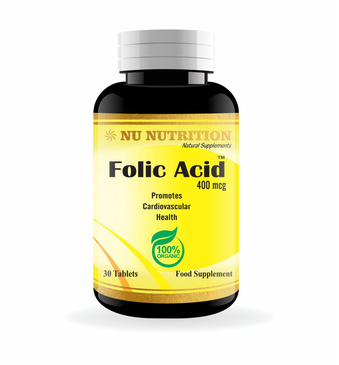 Nu Nutrition Folic Acid 400 mcg 60 Tablets – Rozzana.pk