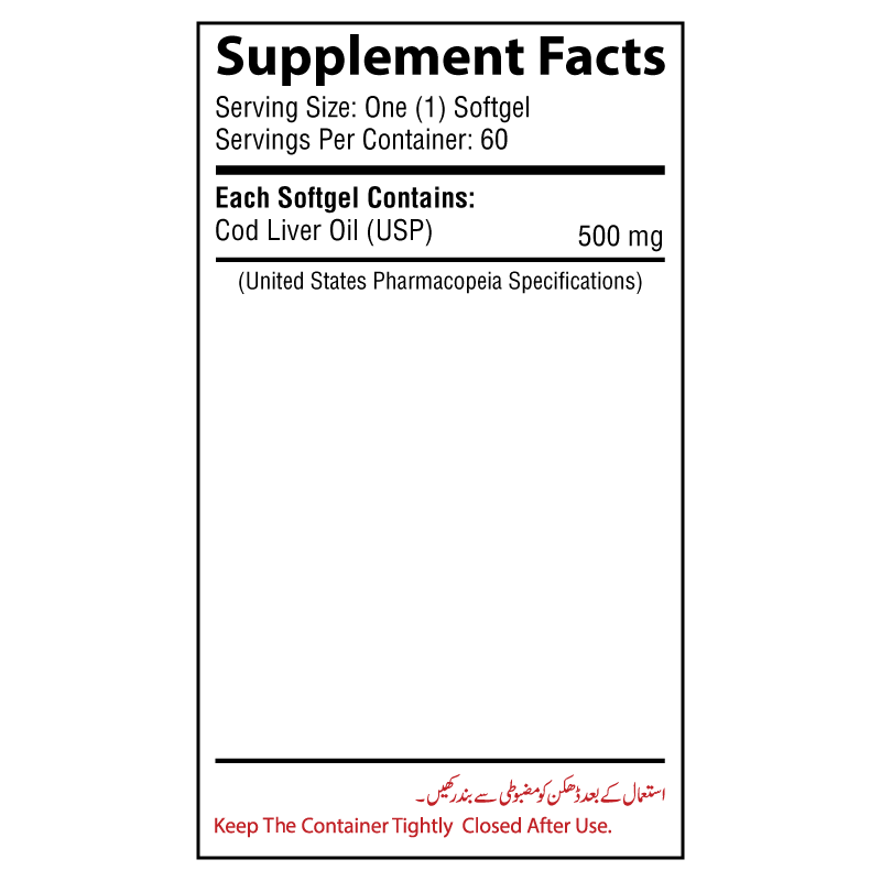 Nutrifactor Norcod 500 (Cod Liver Oil 500mg) 60 Softgels – Rozzana.pk