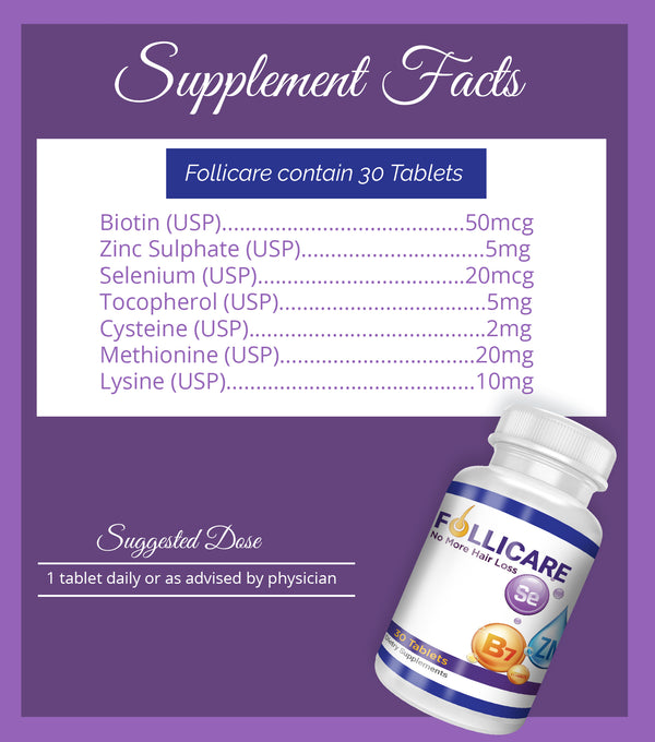 Follicare Vitamin No More Hair Loss 30 Tabs – Rozzana.pk